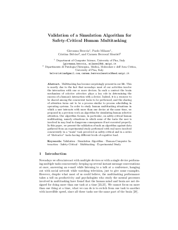 (PDF) Validation of a Simulation Algorithm for Safety-Critical Human Multitasking | CARMEN ...