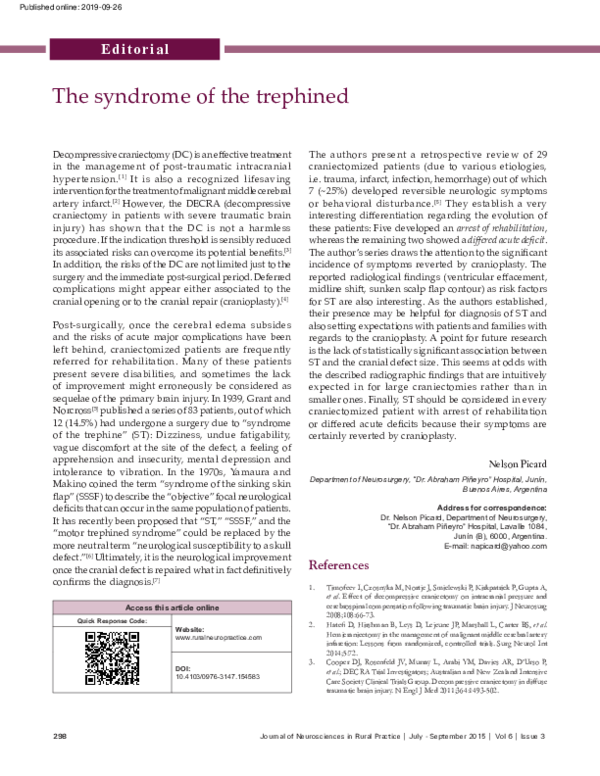 (PDF) The syndrome of the trephined