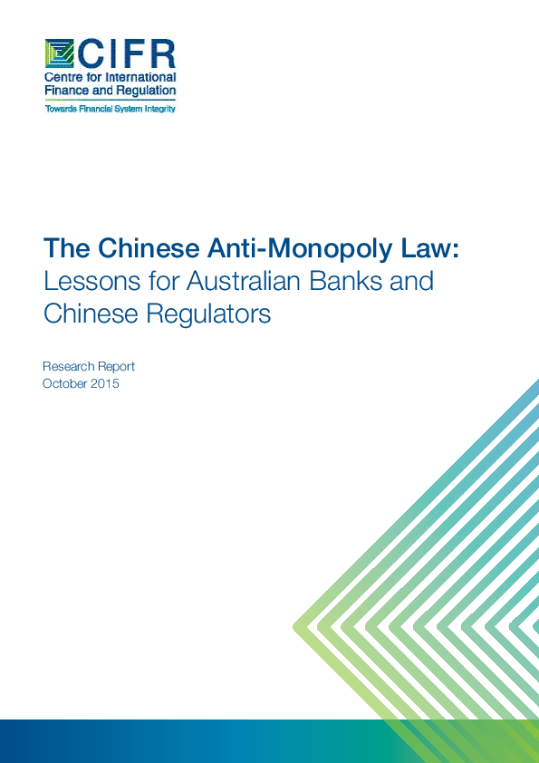 (PDF) The Chinese Anti-Monopoly Law: Lessons for Australian Banks and ...