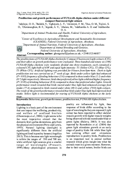 (PDF) Predilection and growth performance of FUNAAB-Alpha chicken under ...