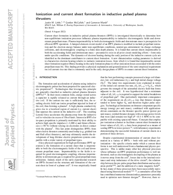 (PDF) Ionization and current sheet formation in inductive pulsed plasma ...