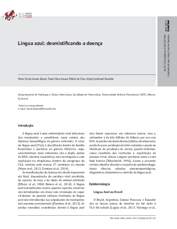 (PDF) Língua azul: desmistificando a doença