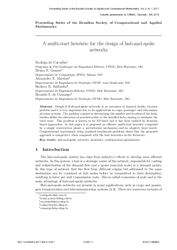 (PDF) A multi-start heuristic for the design of hub-and-spoke networks