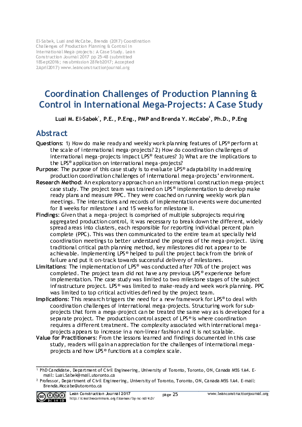 (PDF) Coordination Challenges of Production Planning & Control in ...