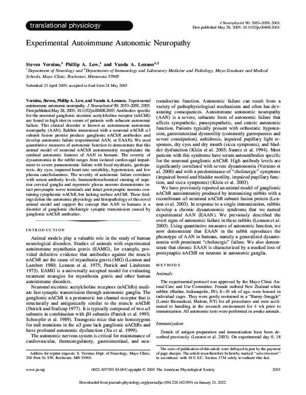 (PDF) Experimental Autoimmune Autonomic Neuropathy