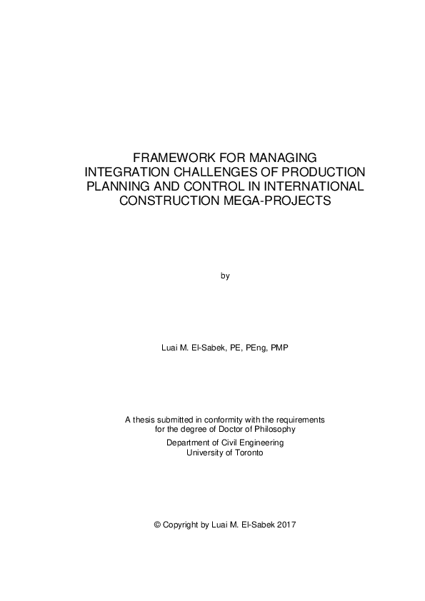 (PDF) FRAMEWORK FOR MANAGING INTEGRATION CHALLENGES OF PRODUCTION ...