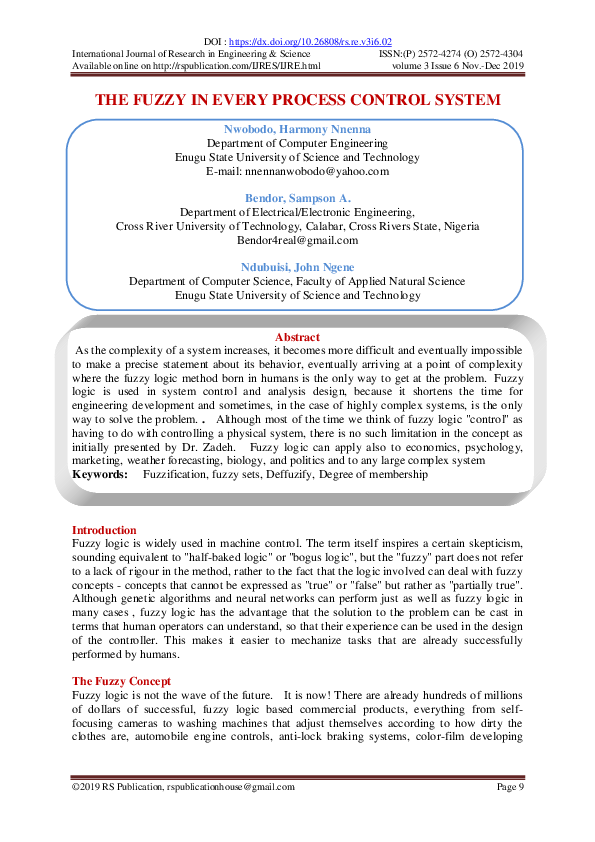 (PDF) The Fuzzy in Every Process Control System