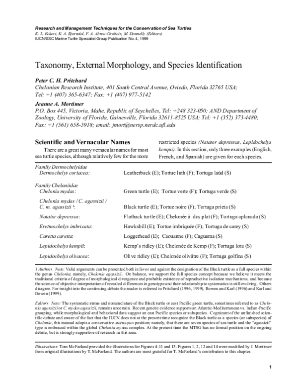 (PDF) Taxonomy, External Morphology, and Species Identification