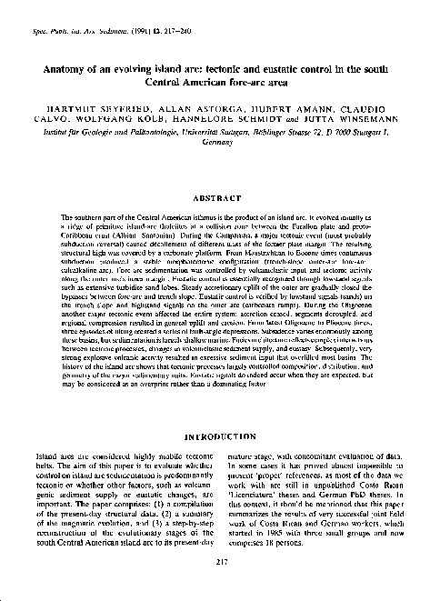 (PDF) Anatomy of an Evolving Island Arc: Tectonic and Eustatic Control ...