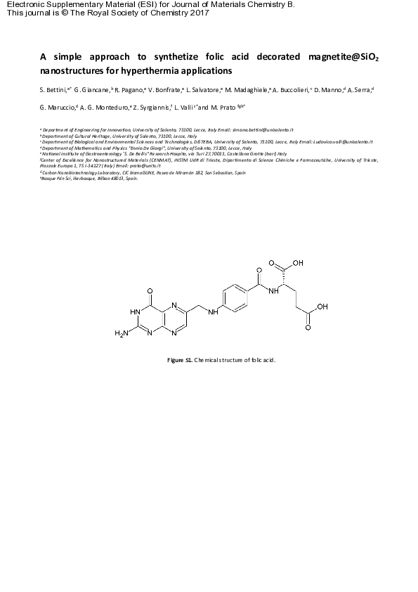 (PDF) A simple approach to synthetize folic acid decorated magnetite ...