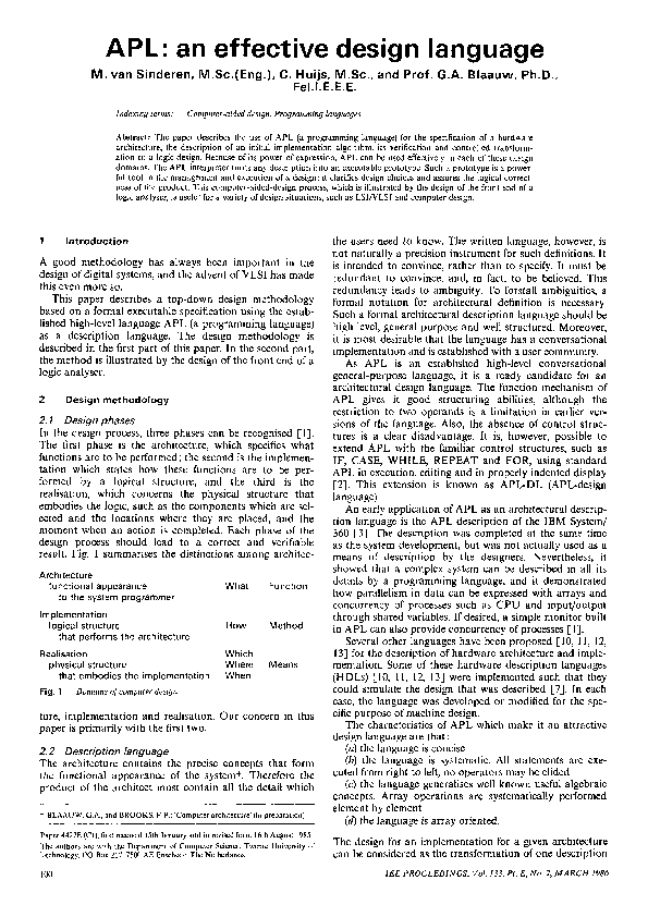 (PDF) APL: an effective design language