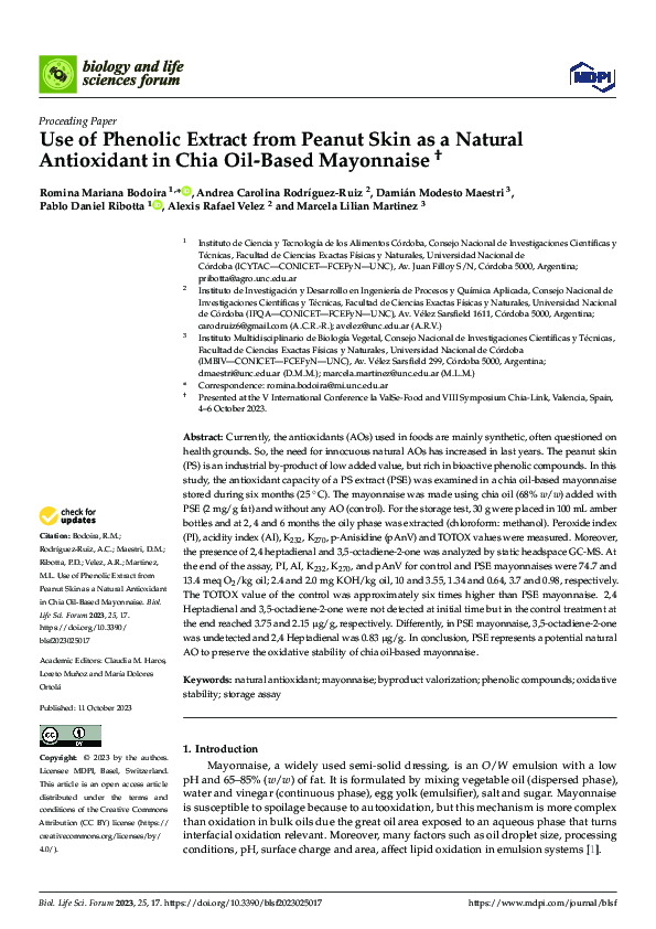 (PDF) Use of Phenolic Extract from Peanut Skin as a Natural Antioxidant ...
