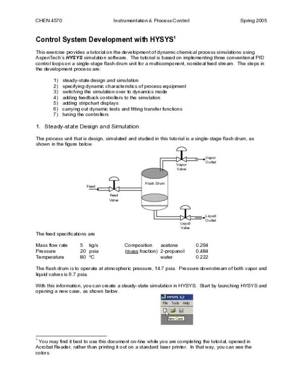 (PDF) Control System Development with HYSYS