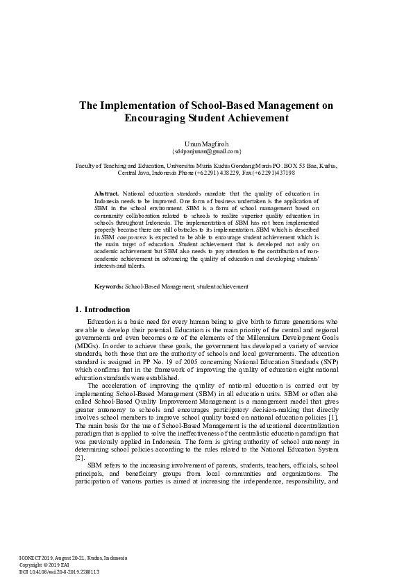 (PDF) School effectiveness and student achievement