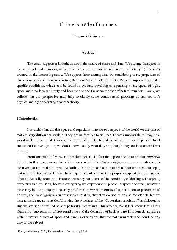 (PDF) If time is made of numbers