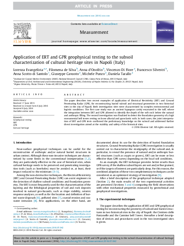 (PDF) Application of ERT and GPR geophysical testing to the subsoil ...