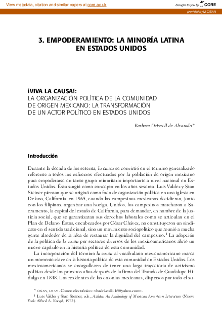 (PDF) ¡Viva la causa!: la organización política de la comunidad de ...