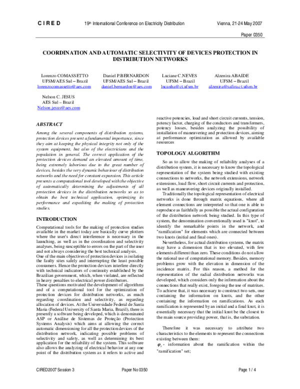 (PDF) Coordination and Automatic Selectivity of Devices Protection in ...