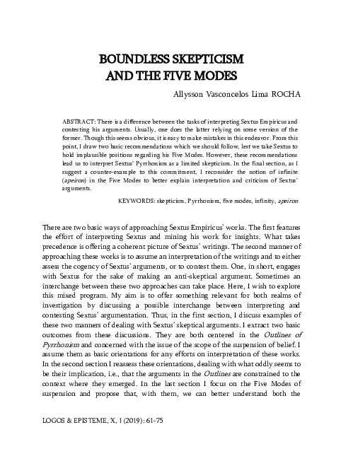 (PDF) Boundless Skepticism and the Five Modes