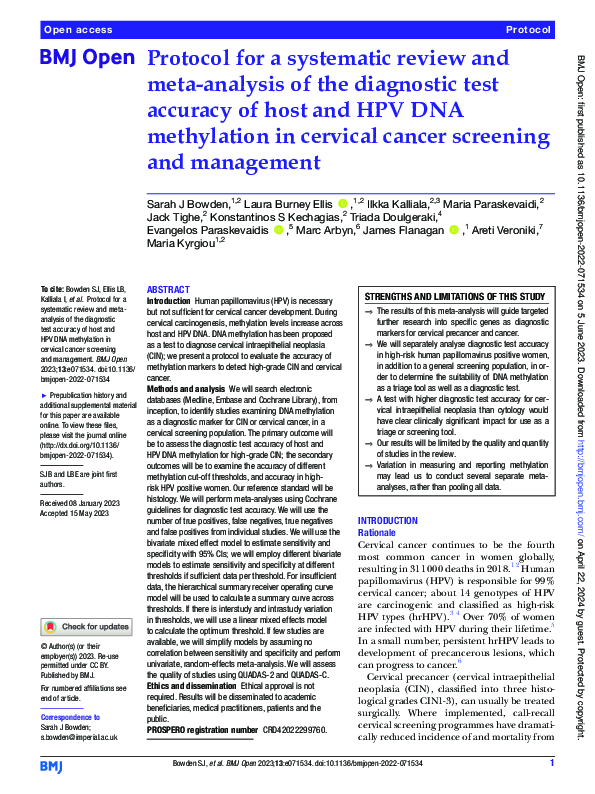 (PDF) Protocol for a systematic review and meta-analysis of the ...