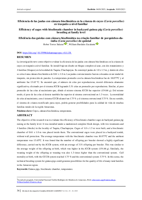 (PDF) Eficiencia de las jaulas con cámara bioclimática en la crianza de ...