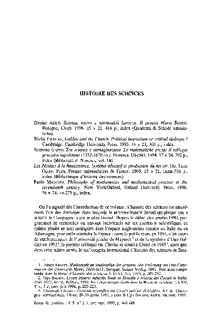 Pdf Histoire Des Sciences