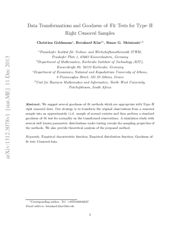 (PDF) Data transformations and goodness-of-fit tests for type-II right ...