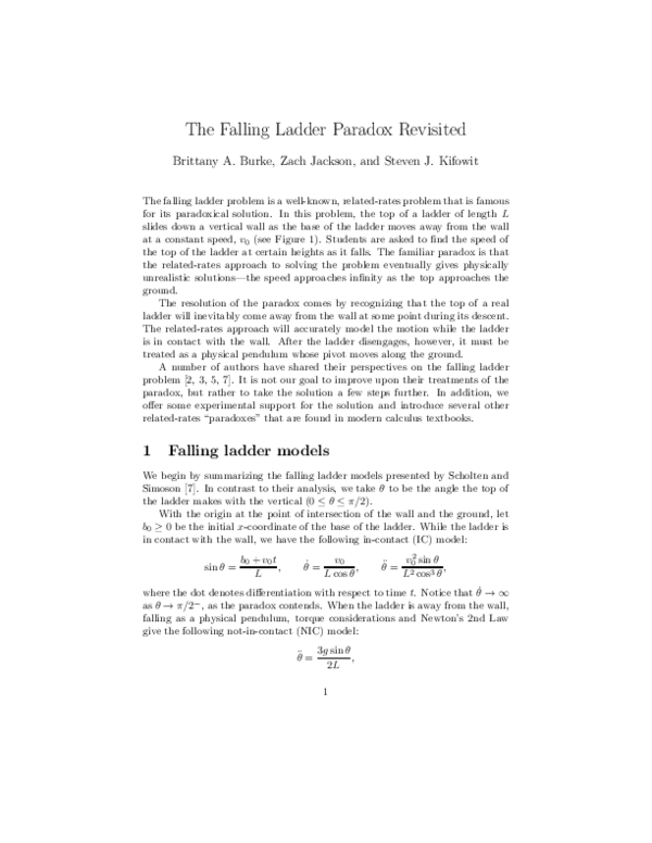 (PDF) The Falling Ladder Paradox Revisited