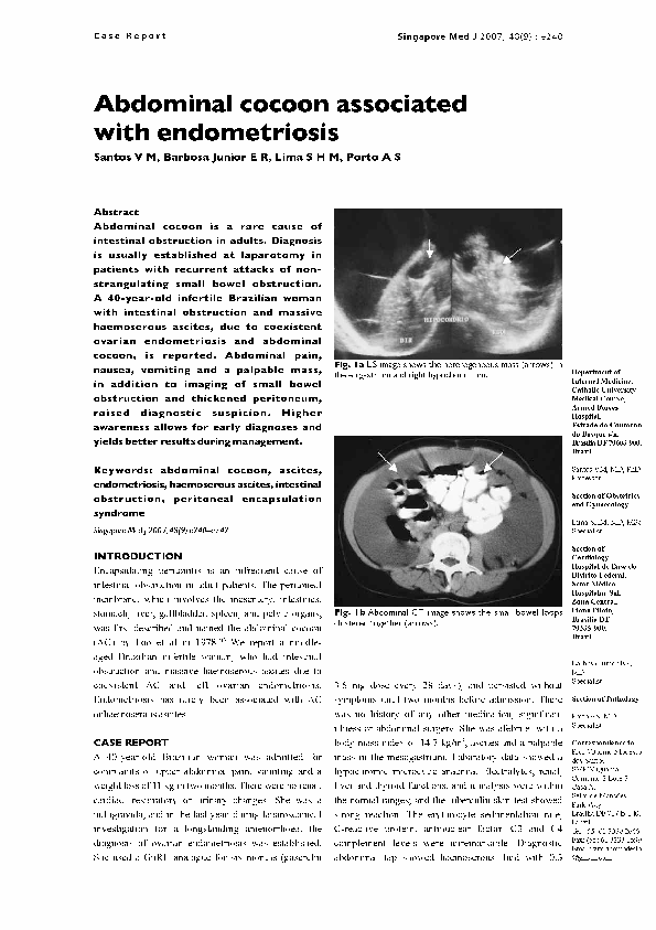 (PDF) Abdominal cocoon associated with endometriosis