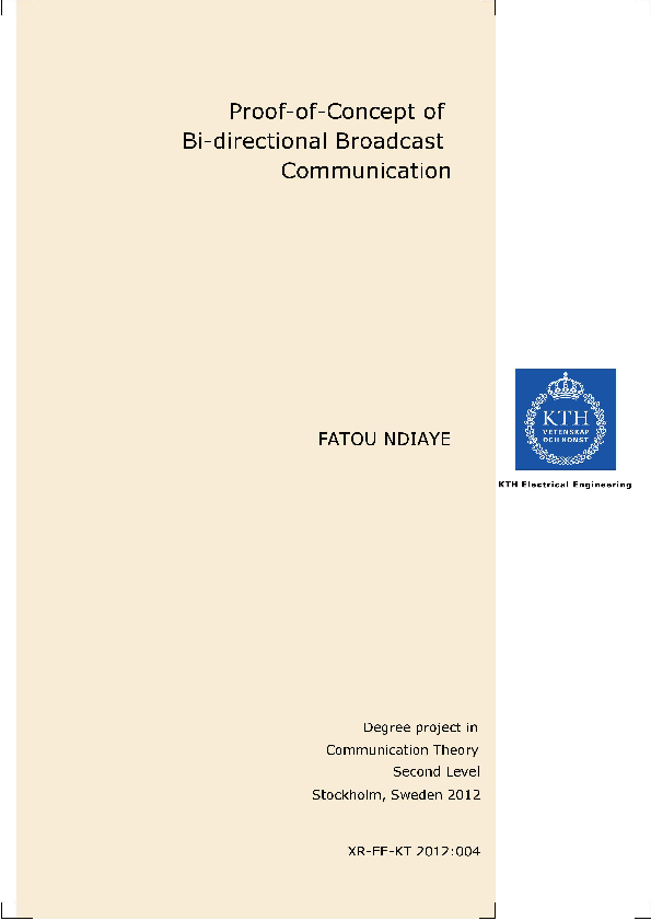 (PDF) Proof-of-Concept of Bi-directional Broadcast Communication (PDF) Proof-of-Concept of Bi-directional Broadcast Communication