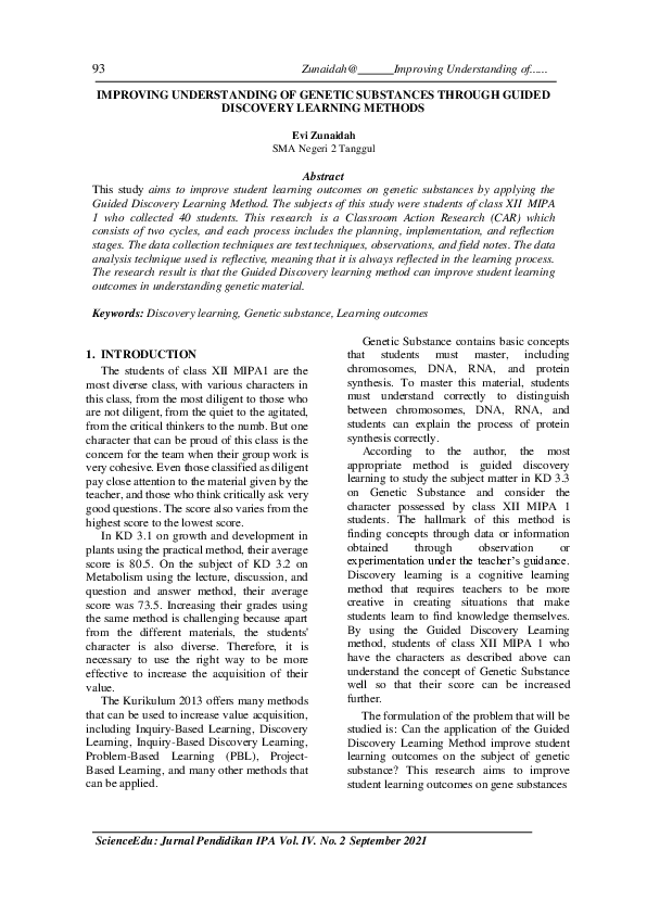 (PDF) Improving Understanding of Genetic Substances Through Guided Discovery Learning Methods ...