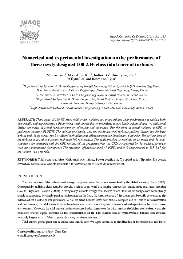 (PDF) Numerical and experimental investigation on the performance of three newly designed 100 kW ...
