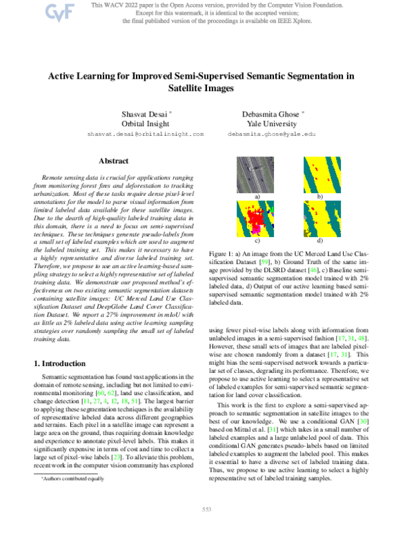 (PDF) Active Learning for Improved Semi-Supervised Semantic Segmentation in Satellite Images ...