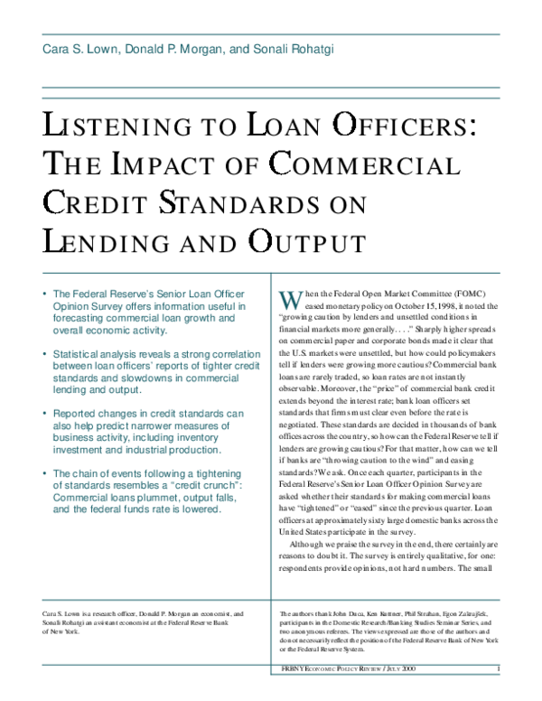 (PDF) Listening to loan officers: the impact of commercial credit ...