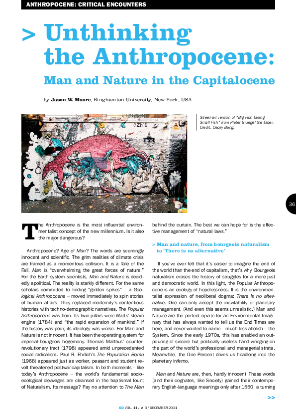 (PDF) Unthinking the Anthropocene: Man and Nature in the Capitalocene