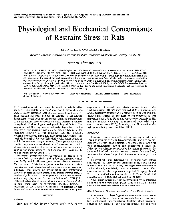 (PDF) Physiological and biochemical concomitants of restraint stress in ...