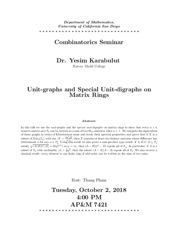 (PDF) Unit-graphs and special unit-digraphs on matrix rings