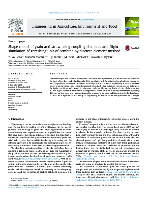 (PDF) Shape model of grain and straw using coupling elements and flight ...