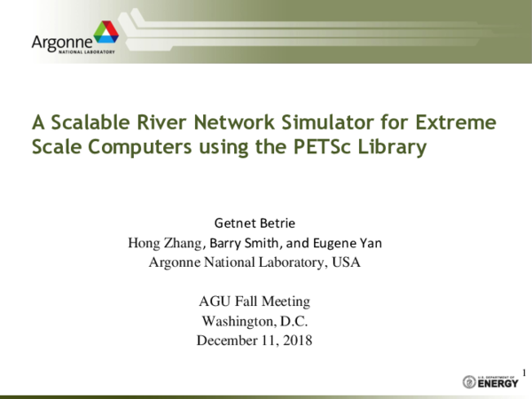 (PDF) A Scalable River Network Simulator for Extreme Scale Computers using the PETSc Library