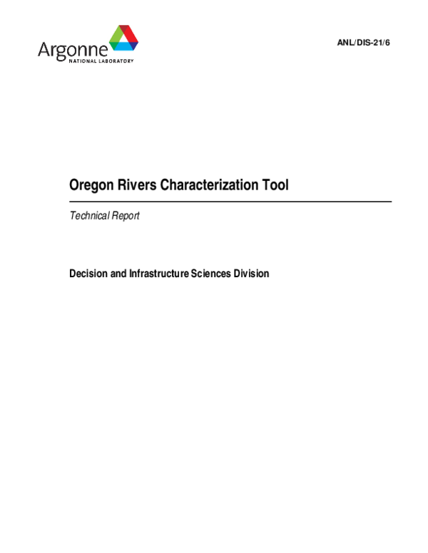 (PDF) Oregon Rivers Characterization Tool