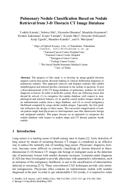 (PDF) Pulmonary Nodule Classification Based on Nodule Retrieval from 3-D Thoracic CT Image Database