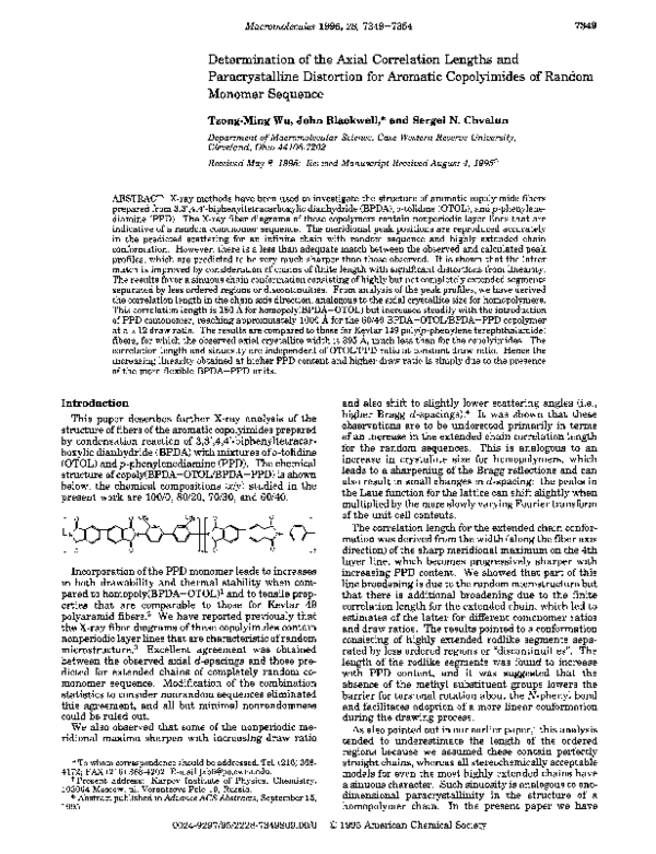 (PDF) Determination of the Axial Correlation Lengths and Paracrystalline Distortion for Aromatic ...