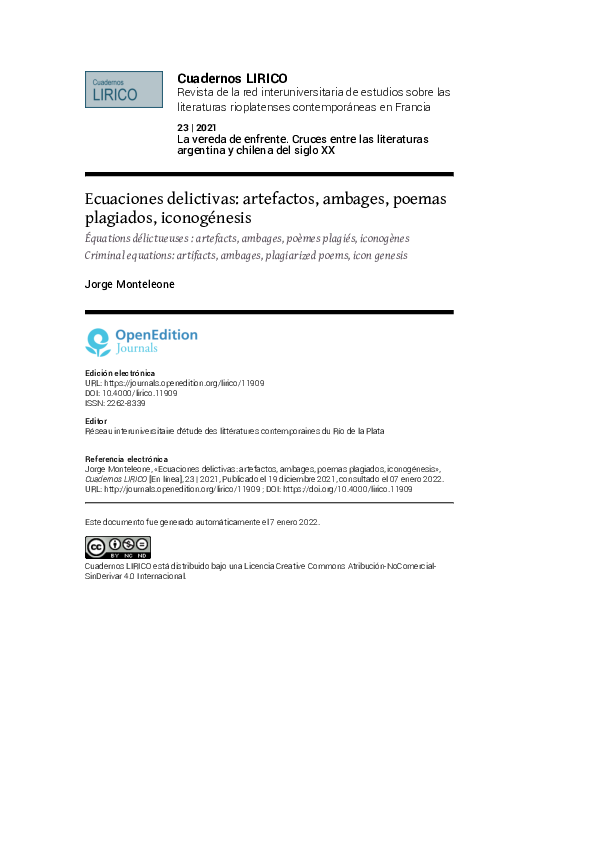 (PDF) Ecuaciones delictivas: artefactos, ambages, poemas plagiados ...