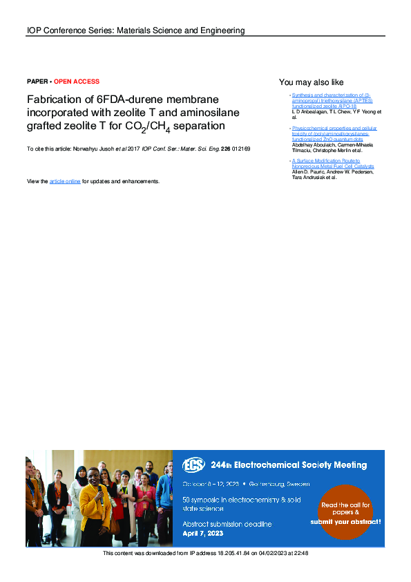 (PDF) Fabrication of 6FDA-durene membrane incorporated with zeolite T ...