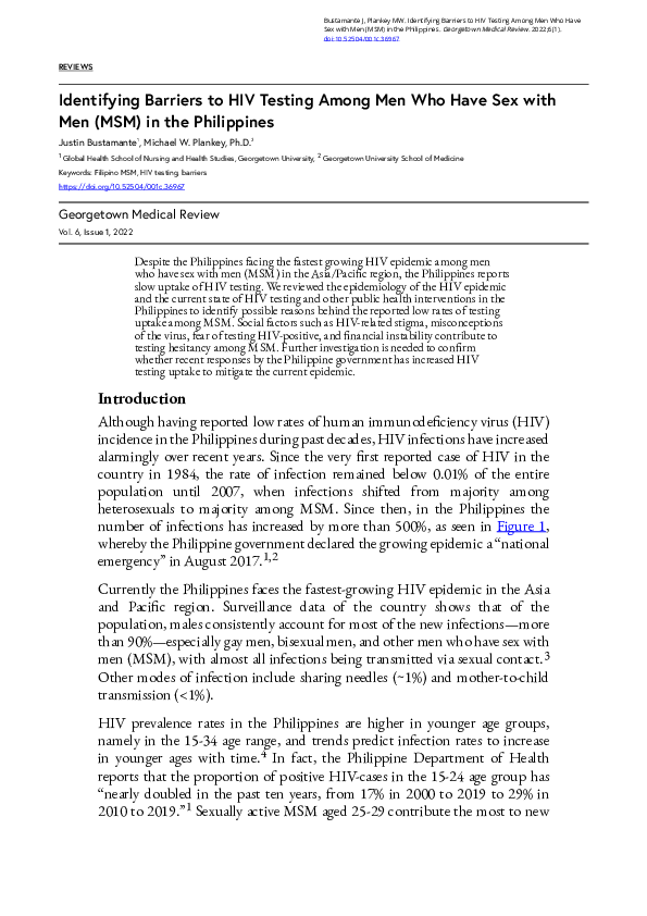 (PDF) Identifying Barriers to HIV Testing Among Men Who Have Sex with ...