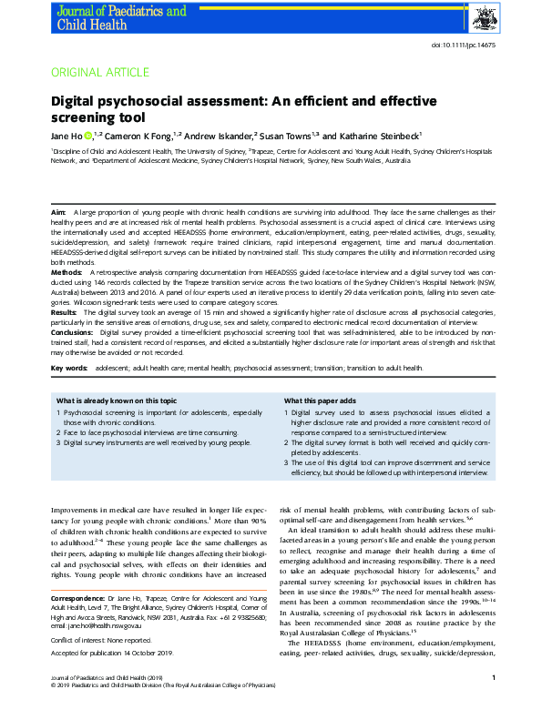 (PDF) Digital psychosocial assessment: An efficient and effective ...