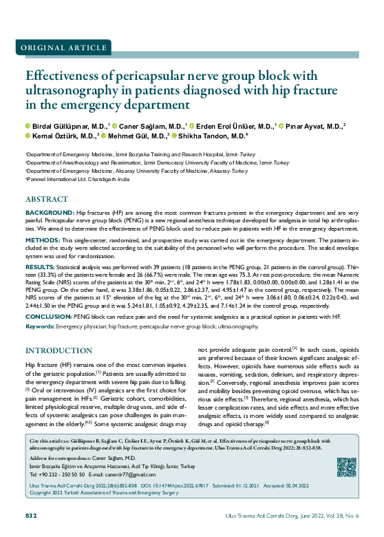 (PDF) Effectiveness of Pericapsular Nerve Group Block with ...