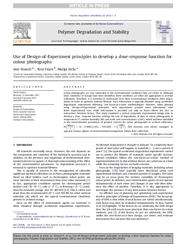 (PDF) Use of Design-of-Experiment principles to develop a dose-response ...