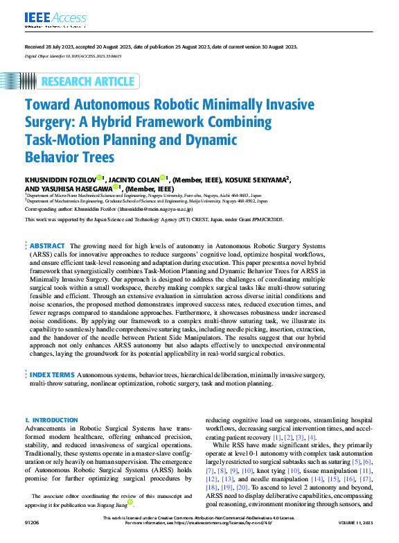 (PDF) Toward Autonomous Robotic Minimally Invasive Surgery: A Hybrid Framework Combining Task ...
