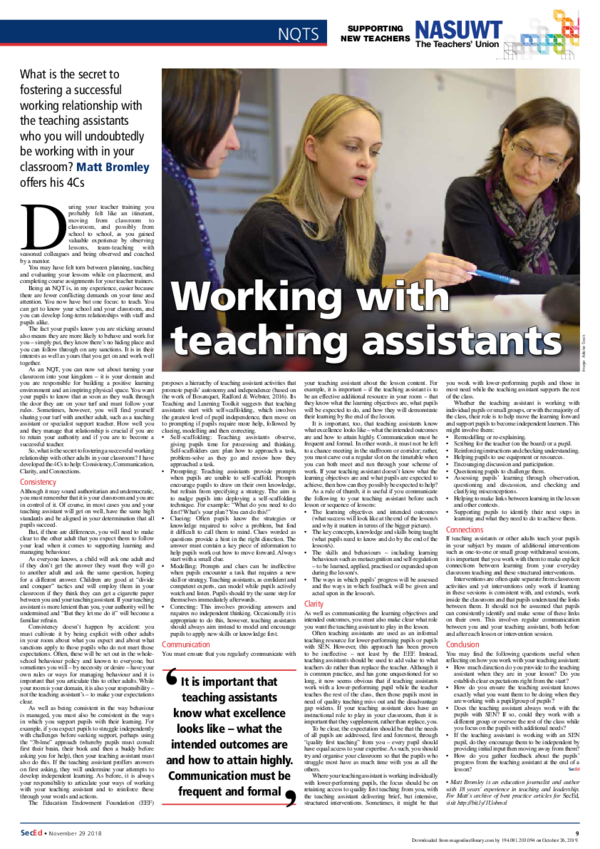 (PDF) Working with teaching assistants